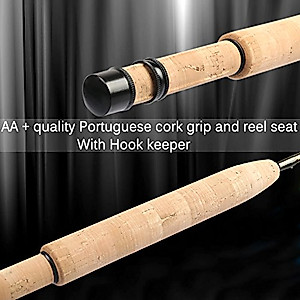 Maxcatch Cruiser Travel Fly Fishing Rod; 2/3/4wt 6 Piece, IM10 Carbon Blank, AA Grade Reel Seat (8'0'' 4 Weight 6sec)