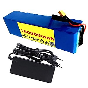 FARUTA 48V 100Ah E-Bike Battery 13S3P E-Bike Lithium-Ion Battery Pack Built-in BMS for 250W to 1000W Motor Electric Bicycle with XT60 Plug and Charger
