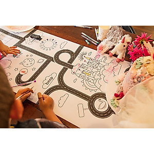 Zoe & Jim Giant Coloring Paper roll for Kids. Large Coloring Roll. 26 feet x 17 inches of Preschool Play Fun. Craft kit roll. Coloring Activity Banner. Toddler Art and Creativity Toys., White