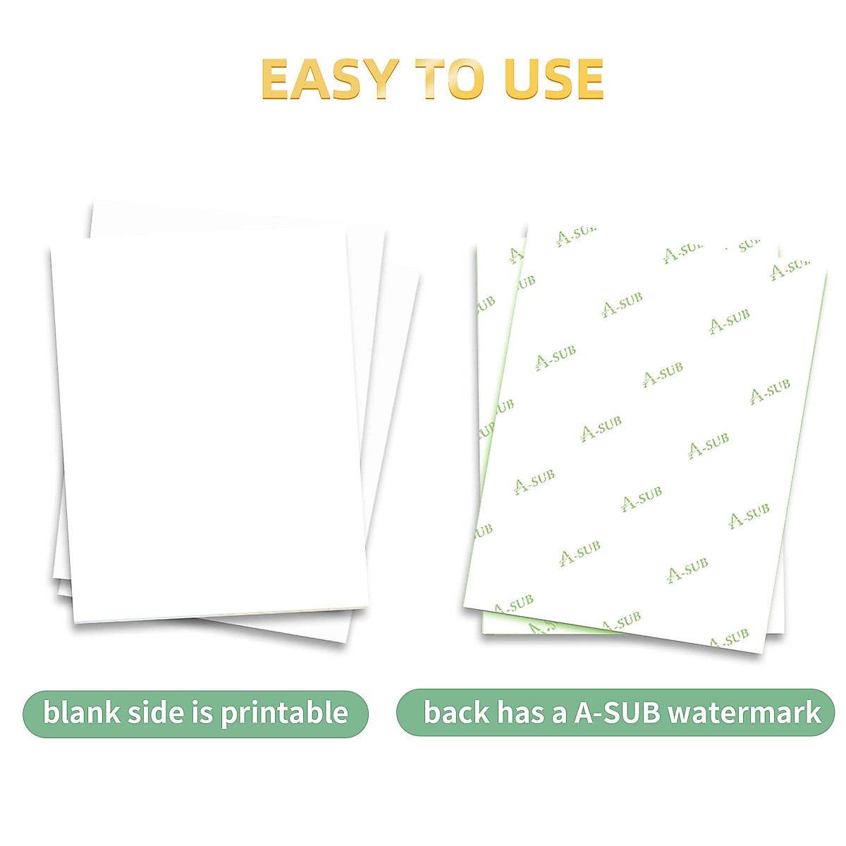 A-SUB Sublimation Paper- 150 Sheets Heat Transfer Paper 8.5x11 inch Compatible with Inkjet Sublimation Printer 105g