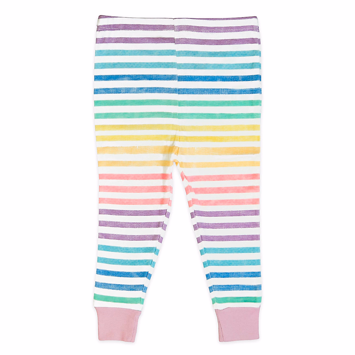 HonestBaby Multipack 2-Piece Pajamas Sleepwear PJs 100% Organic Cotton for Infant Baby and Toddler Girls, Rainbow Stripe, 24 Months
