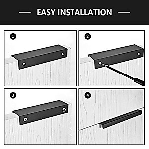 LC LICTOP 4 Pcs Arc Modern Finger Edge Pulls Tab Pull 200mm/7.87" Length Finger Drawer Pulls