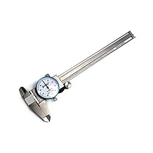 6" SAE Dial Calipers Accurate to 0.001" per 6" Hardened Stainless Steel for Inside, Outside, Step and Depth Measurements SAEDC-6