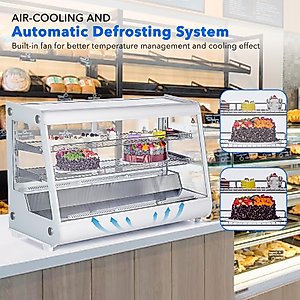 Garvee Refrigerated Display Case 6.5 Cu.Ft. Countertop Pastry Display Case Commercial Display Refrigerator w/LED display Air-cooling Automatic Defrost Rear Sliding Door