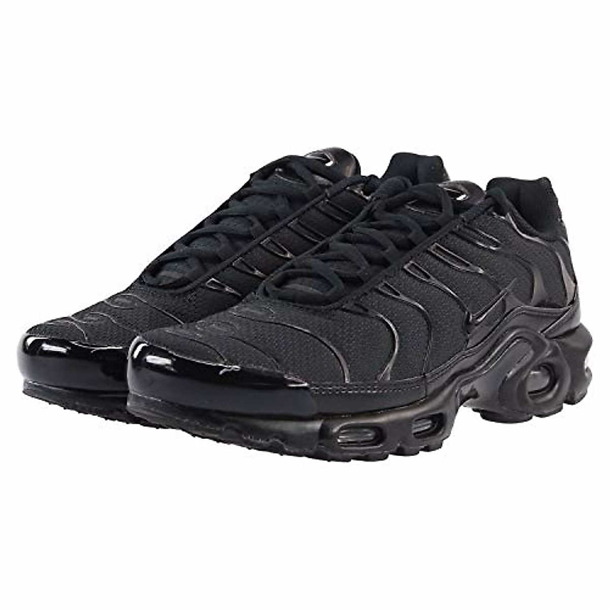 Nike Men's Air Max Plus Tuned 1 Fabric Trainer Shoes (10 D(M) US) Black/Black/Black