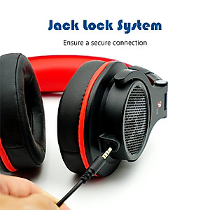 Prosonic DJ2R Over Ear Headphone, Wired Bass Headset with 40mm driver, Foldable lightweight headphones with Shareport and Mic for Recording Monitoring Mixing Podcast Guitar PC TV (Black Red)