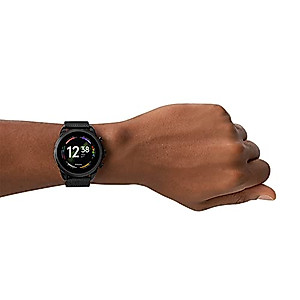 Fossil Unisex Gen 6 44mm Stainless Steel Mesh Touchscreen Smart Watch, Color: Black (Model: FTW4066V)