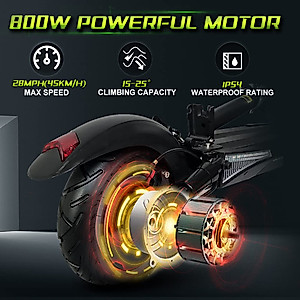 Electric Scooter Adults with Seat Powful 800W Motor up to 28 Mph & 35 Miles Long-Range, 10" Pneumatic Tire Portable Folding Commuting Scooter Electric for Adults 350 LBS Load