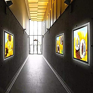 HKSIGN A1 Wall Mounted led Light Box Store Sign Holders Crystal Poster Frame Advertising Display