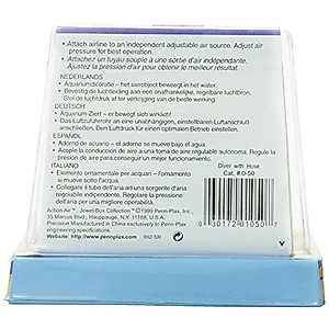 Penn-Plax 50 Aerating Action Bubbler Ornament, Diver with Hose | Color May Vary | Small (050)