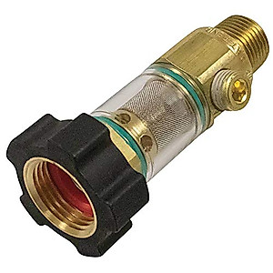 Stens 758-523 Inlet Filter, Integrated Garden Hose nut, 3/4 Garden Hose Outlet, 1/2 NPT Male Inlet, 15-150 PSI