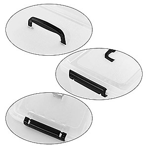 Tstorage 12 Quart Plastic Storage Latch Box, Latching Storage Bin with Handle,1 Pack