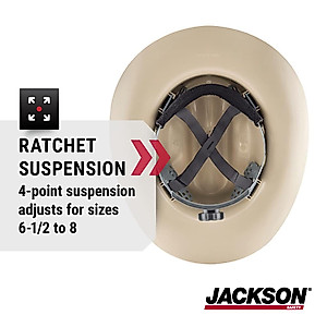 Jackson Safety Cowboy Hard Hats - 4 Point Ratchet Suspension - Western Outlaw Style - Multiple Colors - 4 Pack/Case