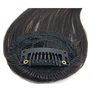 WILLBOND Bangs Halloween Hair Clip in Bangs 100％ human hair Curved Wispy Bangs with Temples Hairpieces for Women Clip on Air Bangs Hair Extension for Daily Wear(Deep Brown)