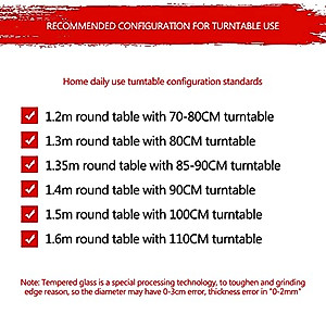 CIMOO Tempered Glass Lazy Susan Turntable, Dining Table Transparent Round Turntable, Large Tabletop Rotating Serving Tray-80cm