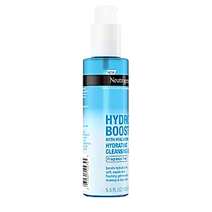 Neutrogena Hydro Boost Fragrance-Free Hydrating Facial Cleansing Gel with Hyaluronic Acid, Daily Foaming Face Wash Gel & Makeup Remover, Lightweight, Oil-Free & Non-Comedogenic, 5.5 fl. oz