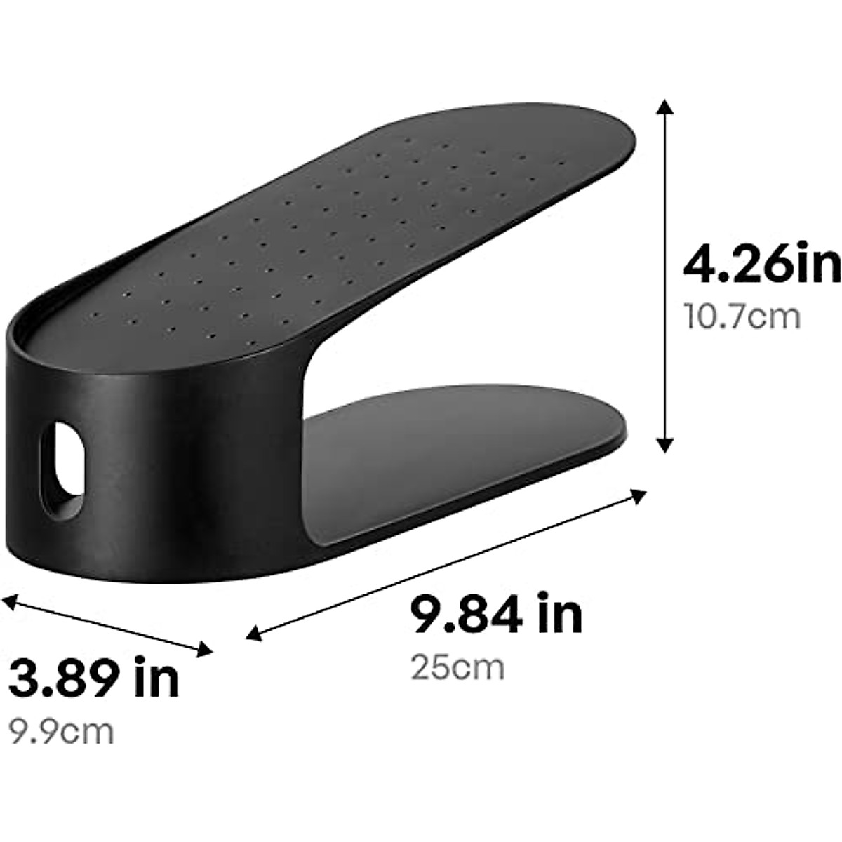 carrotez Shoe Slots Organizer 3 Pack - [Litem] Space Saving Shoe Organizer Rack for Closet - Easy Shoe Stacker, 9.84'' x 3.89'' x 4.26'' (Black, 3 Pack)