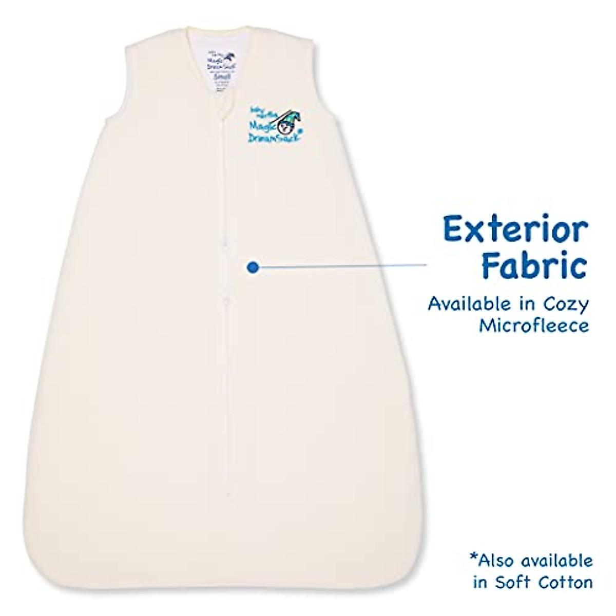 Baby Merlin's Magic Dream Sack - Microfleece Baby Wearable Blanket - Baby Merlin Sleep Sack - Cream - Baby Sleep Sack 6-12 Months