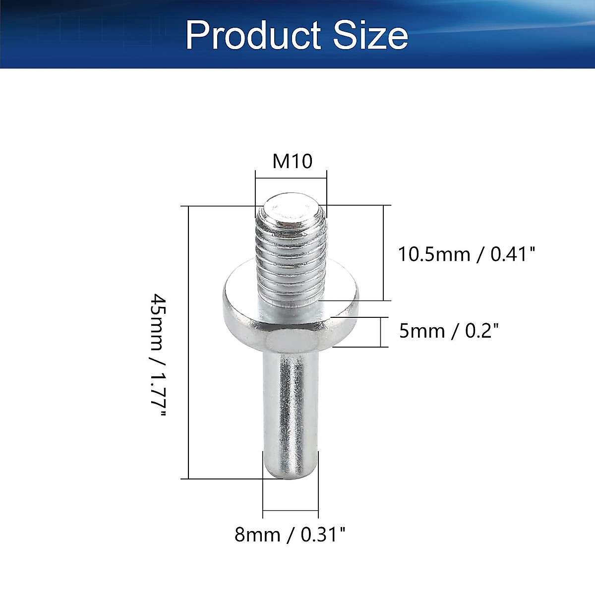 Auniwaig M10 Core Drill Bit Arbor Adapter, Drill Adapter Male Thread to 10mm Round Shank 8pcs