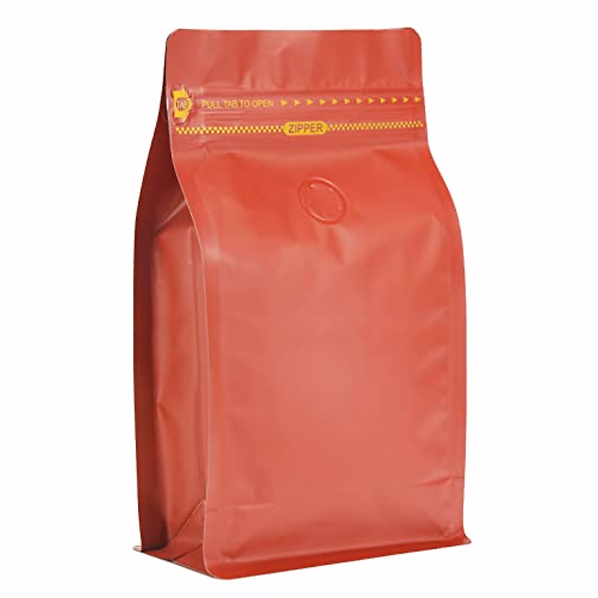 Red Color Coffee Bags with Valve, High Barrier Foil Coffee Package Pouches with Air Release Valve, Flat Bottom & Resealable Pull Tab Zipper, Matt Red (50, 16oz/1lb/500gm)