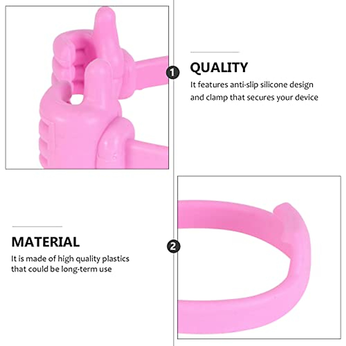 Mipcase Thumbs up Cell Phone Holder Lazy Mobile Phones Stand with Hand Holder Multi-Angle Desktop Tablet Cellphone Thumb Holder for Tablet Smarts Cellphone Travel Pink