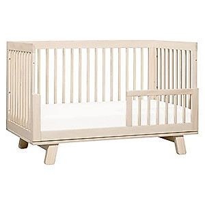 Babyletto Hudson 3-in-1 Convertible Crib with Toddler Bed Conversion Kit in Washed Natural, Greenguard Gold Certified
