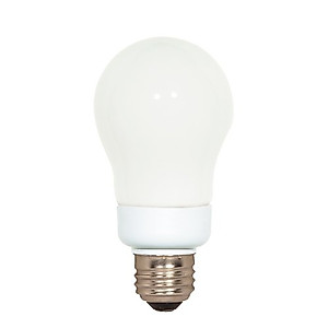 Satco S7281 7-Watt Medium Base A-Type Bulb, 2700K, 120V, Equivalent to 40-Watt Incandescent Lamp with Energy Star Rated, White