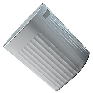 Garbage Bin Trash Wastebasket Small Trash Can Wastebasket Large Capacity Vertical Stripes Portable Handle Uncovered PP Trash Bin Wastebasket for Kitchen Living(Large 43x43cm/16.92x16.92in-Quiet Grey)