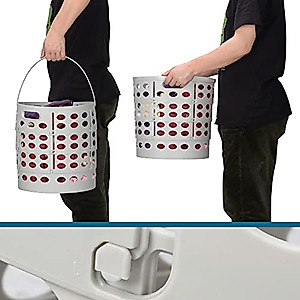 Laundry Basket Collapsible Baby toys Organizer, Foldable Storage Bin, Compact Toy Bins, Baskets for Dirty Clothes, Space Saver for Small Rooms, (1 count) Grey