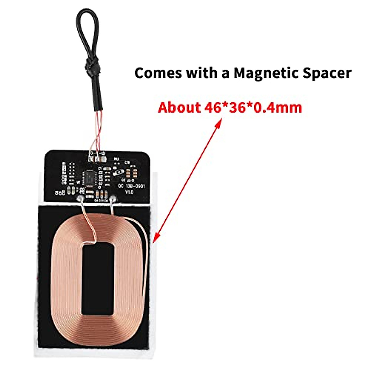 2 Pack Wireless Charger Receiver,DIY Wireless Charging Receiver Module with Magnetic Spacer,Qi Wireless Charging Standard,Built-in Short-Circuit Protection,Over-Voltage Protection