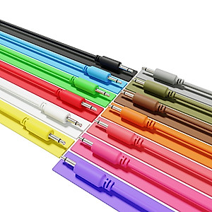 ExcelValley - Mono Modular Patch Cables TS 3.5mm 1/8 inch Eurorack Synthesizer [10-Pack | 30 cm - 11.81"]