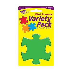 TREND ENTERPRISES, INC. Mini Puzzle Pieces Accent Varitey Pack Shape, Multicolor 36 per