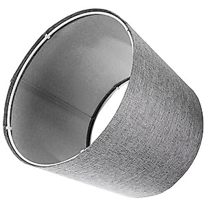 Beavorty Gray Lamp Shade Linen Fabric Lamp Shade Replacement Medium Drum Lamp Shade Transitional Cylinder Shaped Spider Construction Lamp Shade for Chandeliers Table Lamp 20cm Small Lampshade