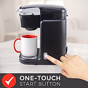 Mueller Ultimate Single Serve Coffee Maker, Personal Coffee Brewer Machine for Single Cup Pods, 10oz Water Tank, Quick Brewing, One Touch Operation, Compact Size,for Home,Office, RV