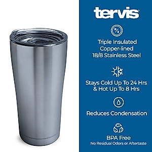 Tervis Sara Berrenson American Beauties Triple Walled Insulated Tumbler Travel Cup Keeps Drinks Cold & Hot, 20oz Legacy, Stainless Steel