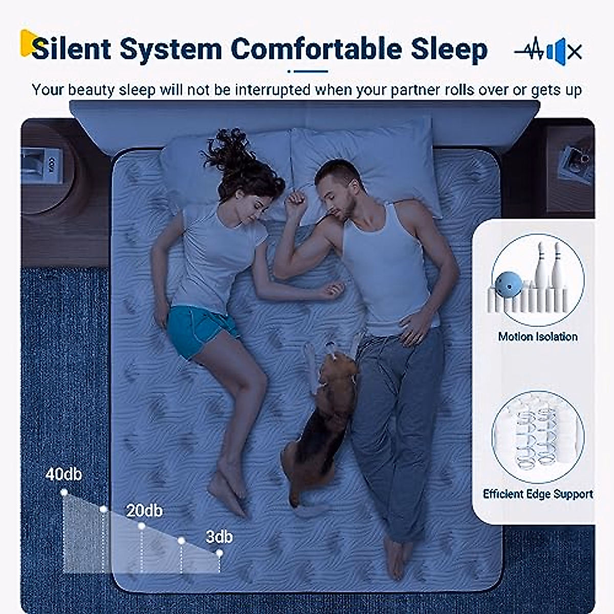 Avenco Queen Mattress, 12 Inch Hybrid Mattress with Comfort Foam, Gel Memory Foam and Individually Pocket Innerspring Queen Size Mattress for Motion Isolation & Edge Support, CertiPUR-US Certified