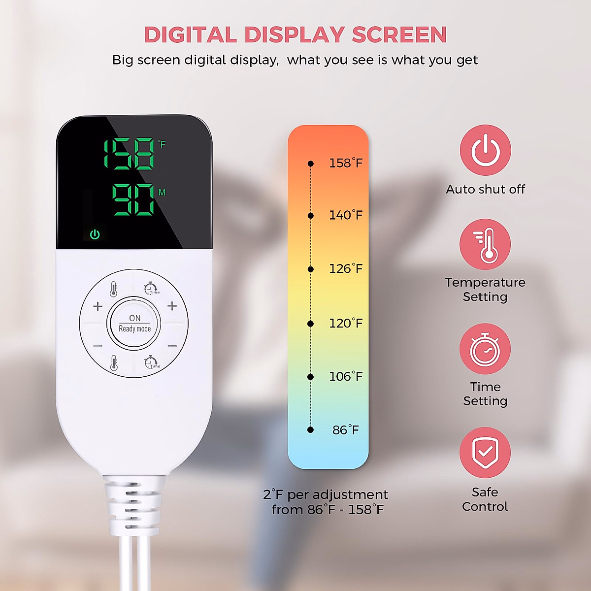 NOWWISH Heating Pad for Back Pain & Cramps Relief, XXL Extra Large Moist Heat Electric Heating Pads with Auto Shut Off, Gifts for Women, 17 ''x 33'', Pink, 17''x33'', (FY-HW1836)