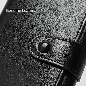 Alldaily RFID Blocking Large Capacity Leather Clutch Wallets Trifold Credit Card Holder for Women (Black)