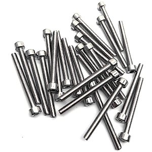 NGe M3 X40MM Stainless Steel Socket Head Cap Screw, Allen Socket Drive,Full Thread,Machine Thread for Full Thread, Shiny Surface, Machine Thread(M3x40MM,50Pcs,Silver)