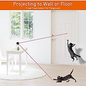 Luivnsk Cat Laser Toy Automatic Laser Pointer Cat Toys Interactive for Indoor Cats Kittens Dogs, Adjustable 5 Rotating Modes, 2 Speeds, Silent Safe Laser Cat Toy Auto On/Off, USB/Battery Powered