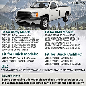 12451498 Front Right Passenger 8 Way Power Seat Control Adjustment Switch Fit 2007-2013 Sierra Yukon Avalanche Silverado Suburban Lacrosse