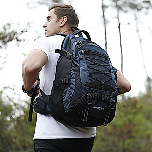 BOVIP 40L Hiking Backpack Waterproof Lightweight Daypack Travel Sports Camping Backpack for Men Women Blue