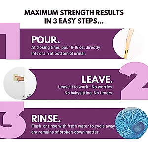 Detco Urinal Salt Remover Concentrate - Safe on Pipes and Plumbing, Odor Control, Cleans Rust, Scale, and Uratic Salt Build-Up, 1 Quart