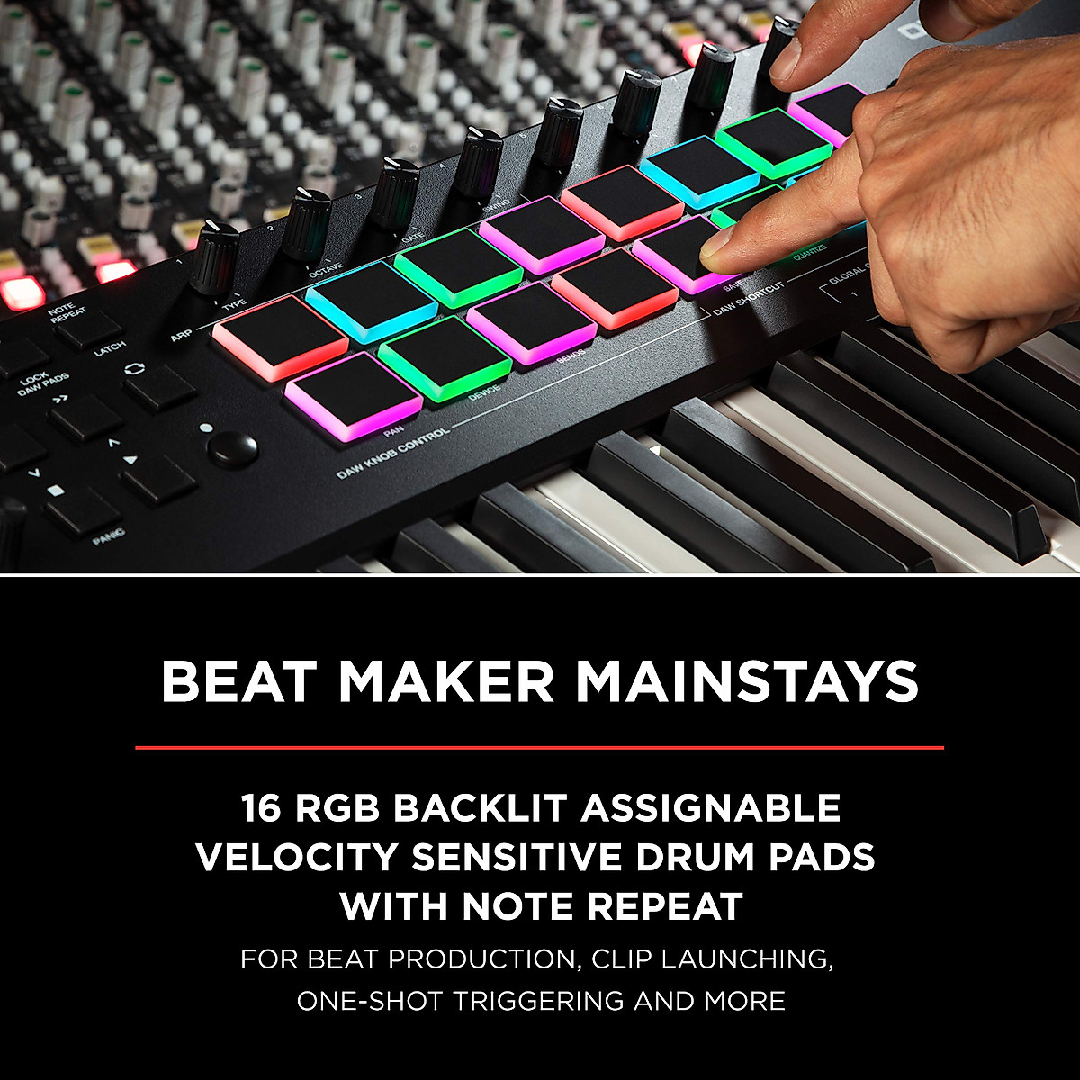 M-Audio Oxygen Pro 61 – 61 Key USB MIDI Keyboard Controller With Beat Pads, MIDI Assignable Knobs, Buttons & Faders and Software Suite Included