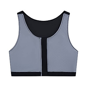 JARAZIN Chest Binder Transgender FTM Tomboy Zip Up Breast Binder Trans Binder Bra Tank Top for Women (Small, Black)