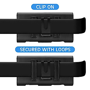 Mopaclle Phone Holster for iPhone 13 Mini, 12 Mini, 11 Mini, iPhone SE, iPhone 8 7 6 6s Holster Case, Galaxy S7 S6 S5 Belt Clip Case,Cell Phone Belt Holder Pouch Cover (Fits with Thin Case on)