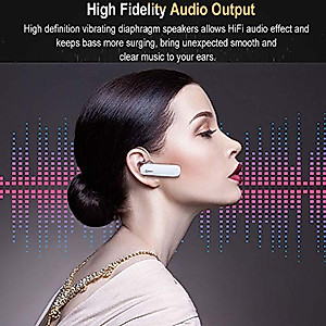 Tihebeyan 1 PC Portable Business Earhook Headphones Noise Cancelling True Wireless Bluetooth Headset(White)