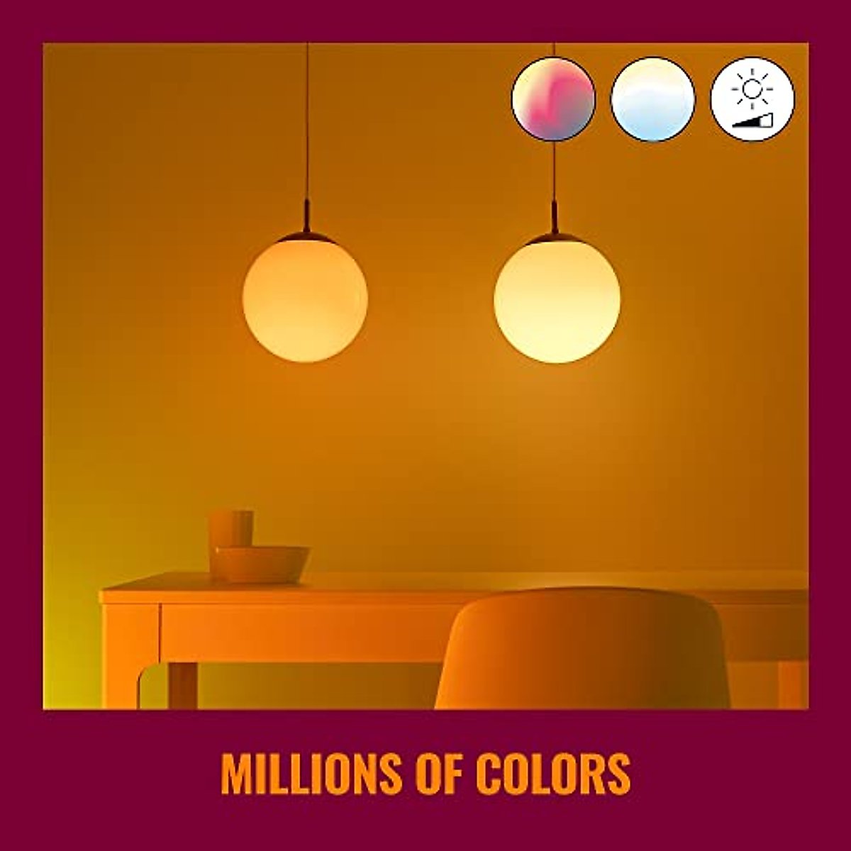 WiZ Connected 2-Pack Color 60W A19 Smart WiFi Light Bulb, 16 Million Colors, Compatible with Alexa and Google Home Assistant, No Hub Required, 2 Bulbs