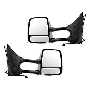 Door Towing Mirror Set of 2 - Manual-Telescoping - Compatible with 2005 - 2018 Nissan Frontier