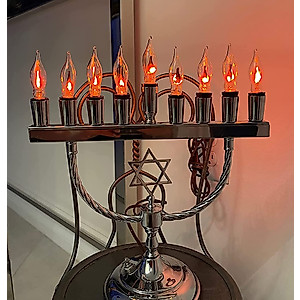 Halloween Flickering Flame Light Bulbs, Clear Flame Tip Candlestick Light Bulbs, Window Candle Replacement Bulbs with Orange Flame, 1 Watt, E12 Candlestick Base, 12 Pack